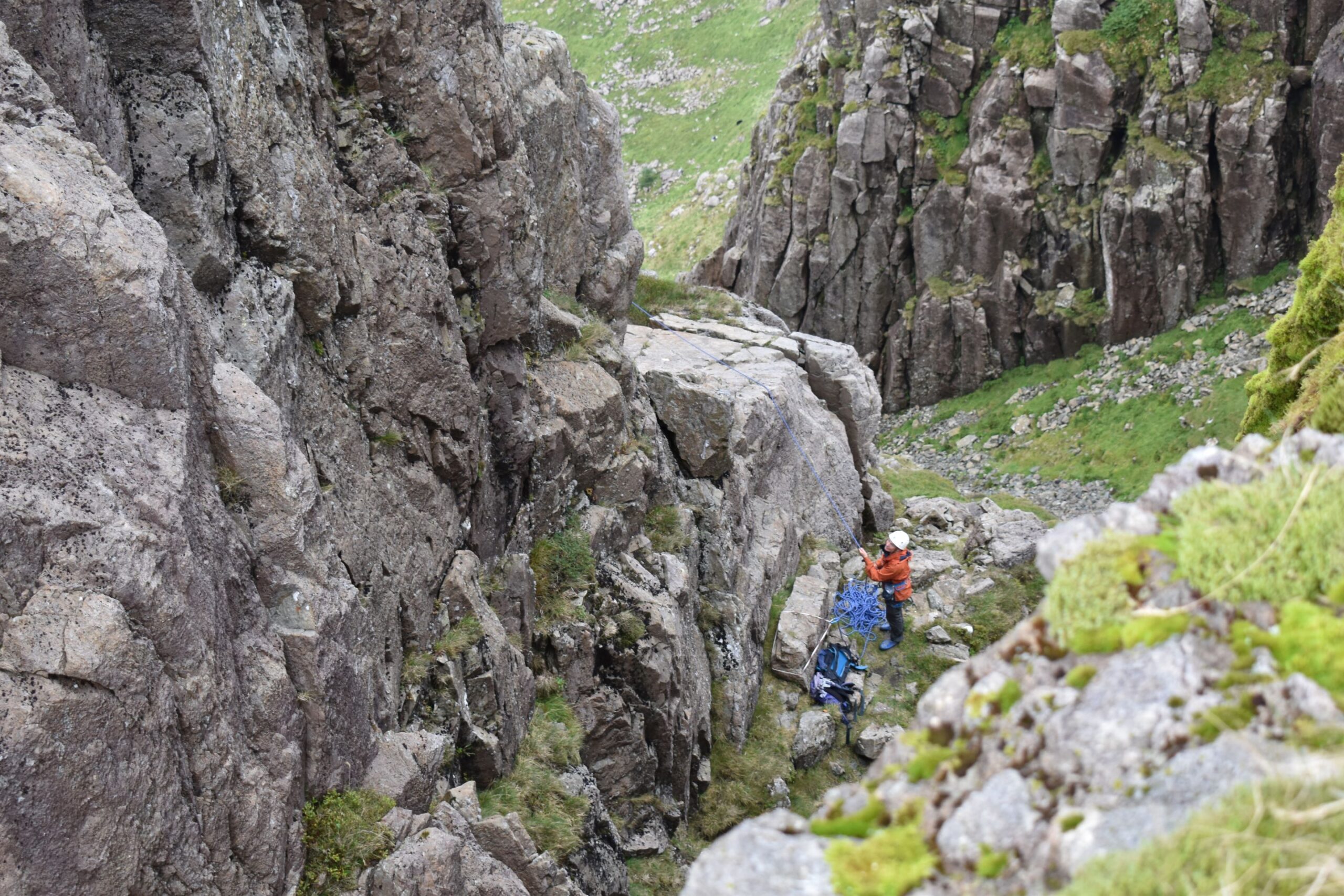 Climbers at the start of Slab and Notch | Lakeland Walking Tales